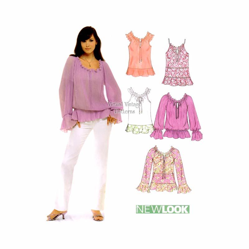 Long Sleeve or Sleeveless Blouse Pattern, New Look 6561