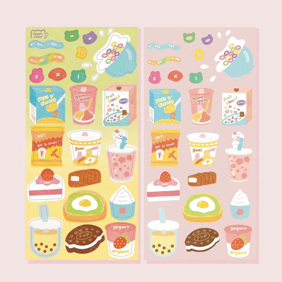 Holographic Dots Comfort Food Sticker Sheet